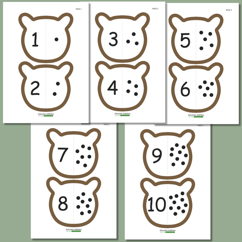 Teddy Bears Math Puzzle, Printable Activity for Kids, Numbers 1-10 ...