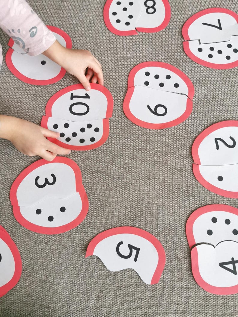 Apple Counting Puzzle 1–10 | Self Correcting Number Matching Game ...