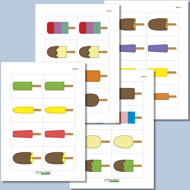 Ice Cream Memory Game: Printable Summer Activity (digital PDF Download ...