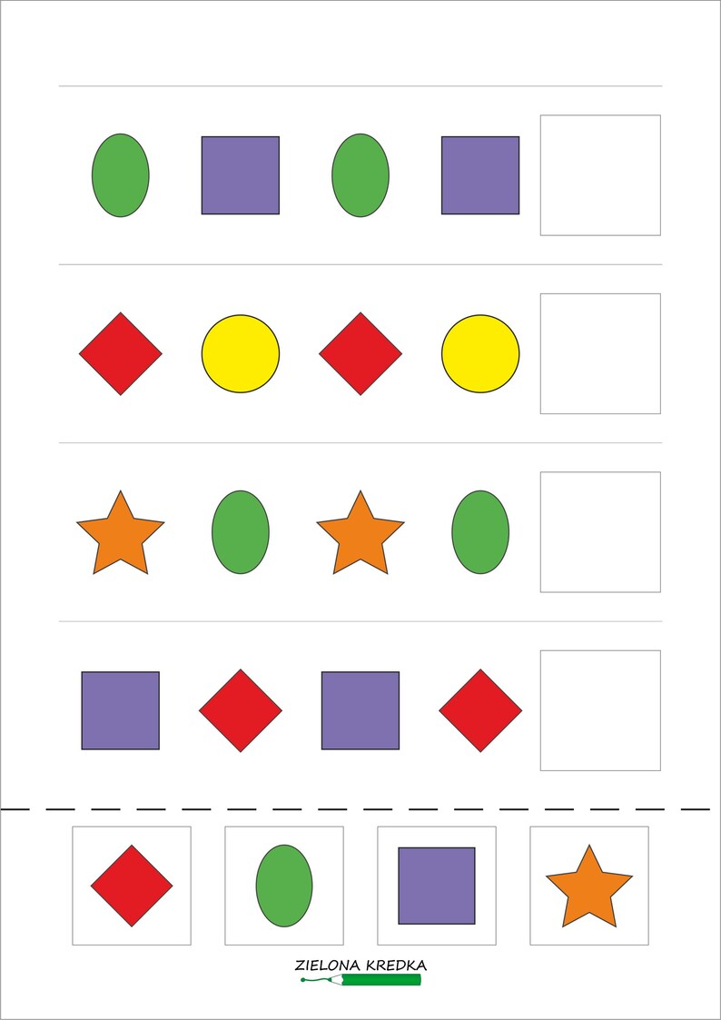 AB Shape Patterns | Cut and Paste Printable Worksheets for Kids ...