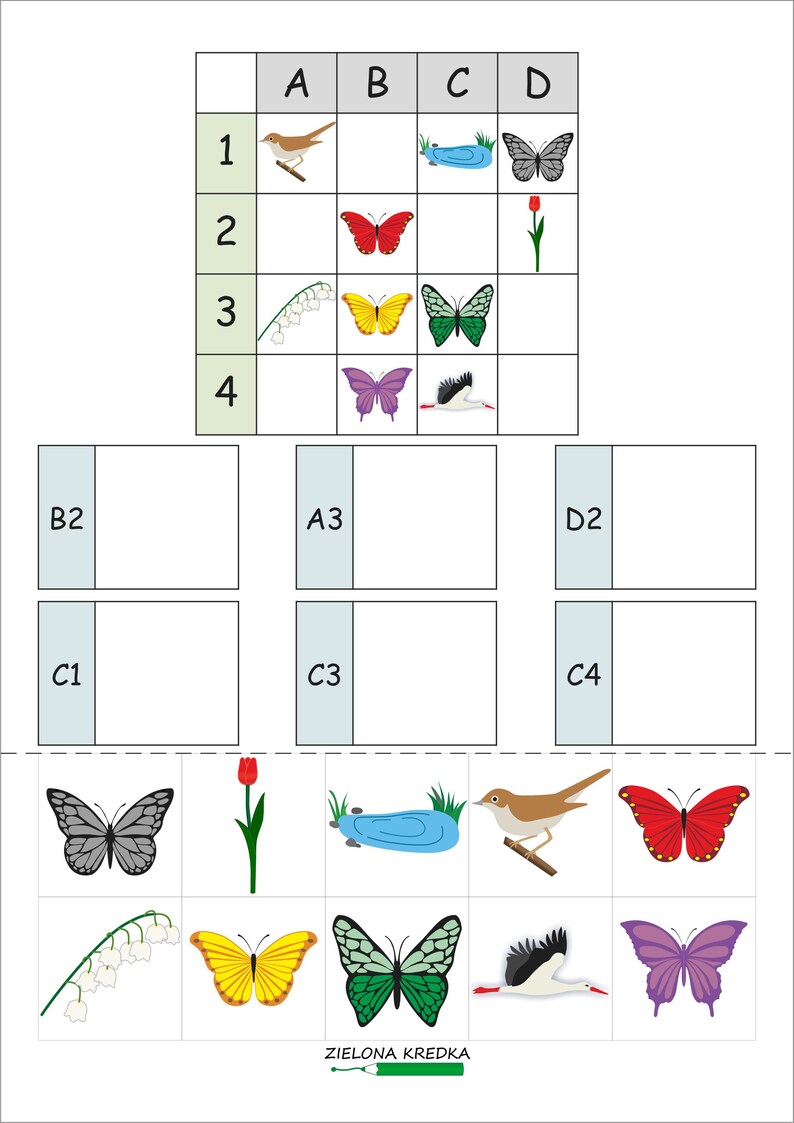 Spring Tables With Coordinates, Printable Worksheets, Kid Learning ...