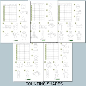 Counting Shapes, Printable Math Worksheets, Printable Activity for Kids ...