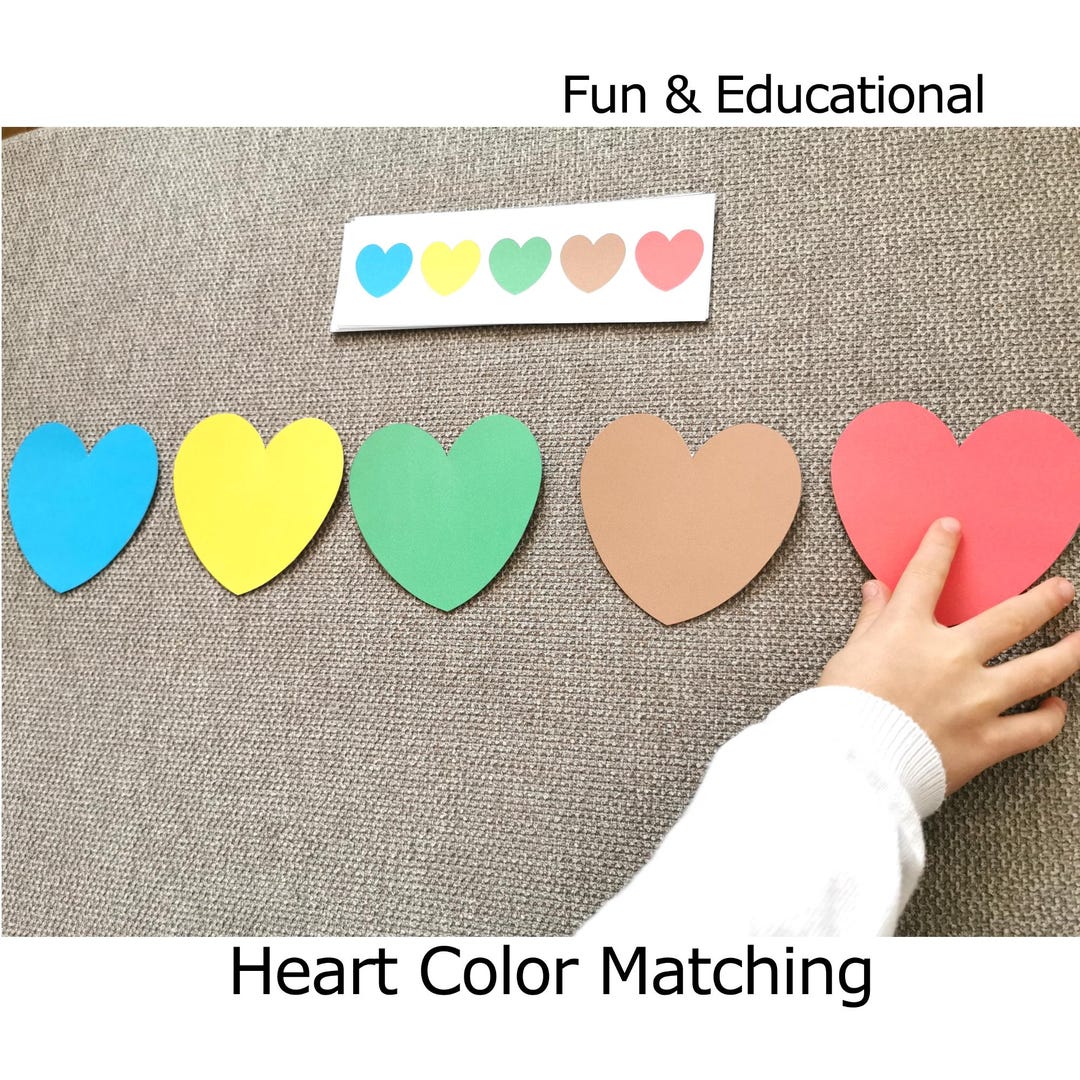 Heart Color Matching Game for Toddlers | Preschool Montessori Activity ...