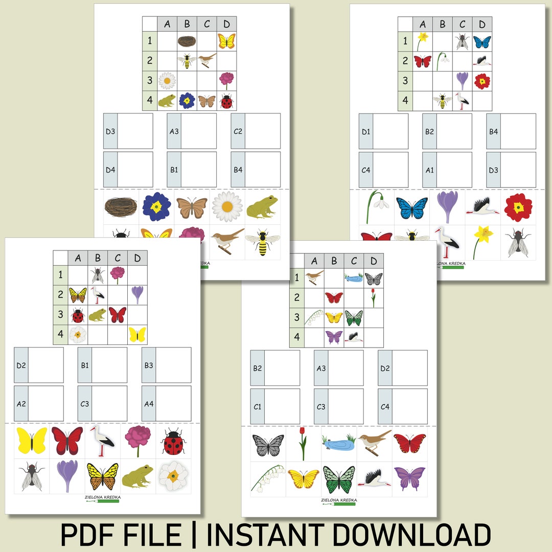 Spring Tables With Coordinates, Printable Worksheets, Kid Learning ...