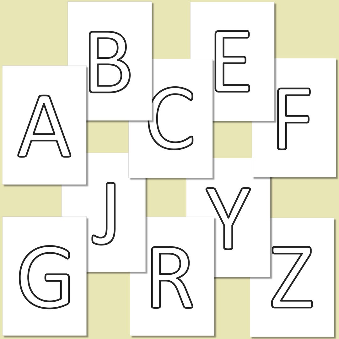 Alphabet Outline Letters Printable – Uppercase & Lowercase Alphabet ...