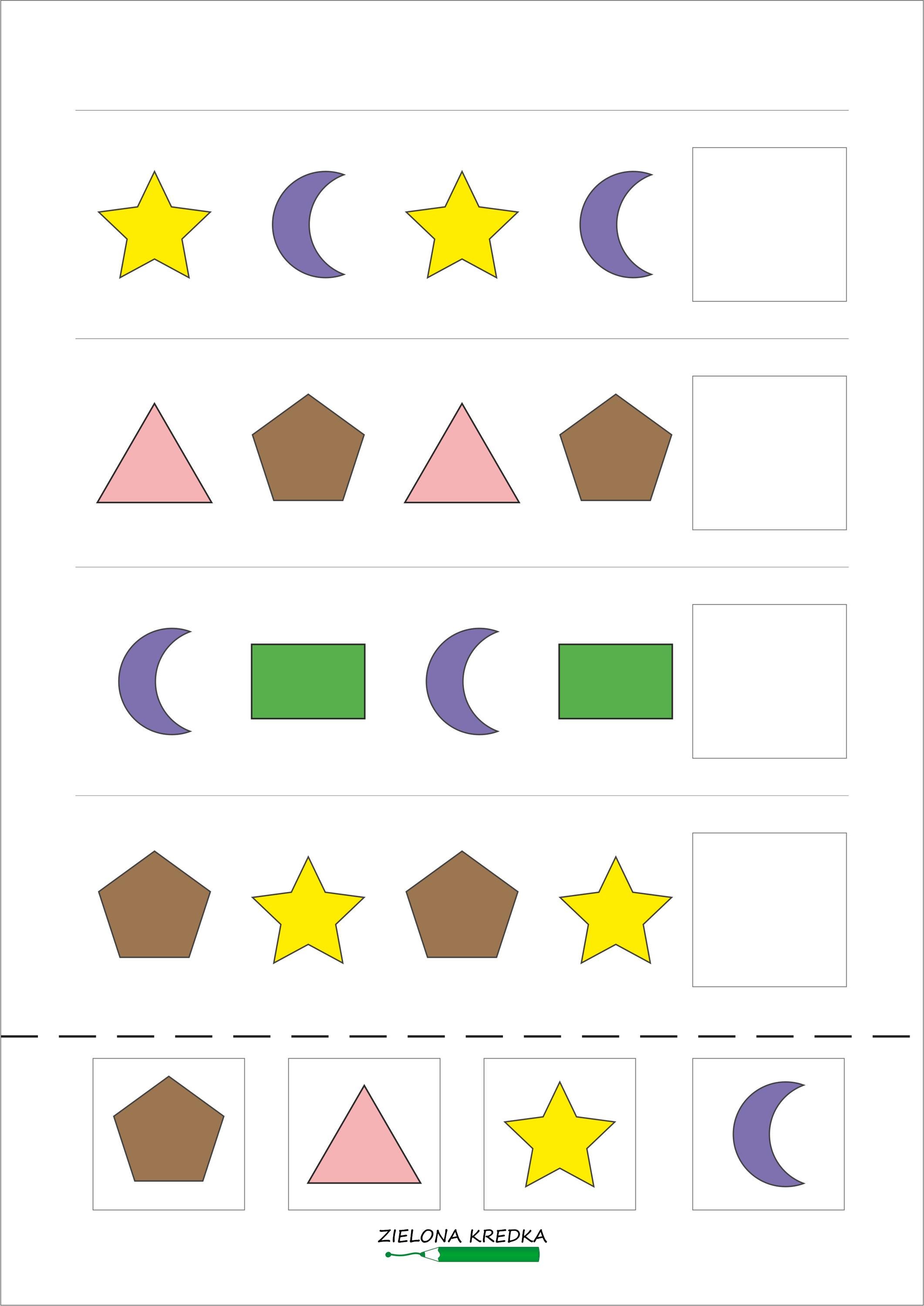 AB Shape Patterns | Cut and Paste Printable Worksheets for Kids ...