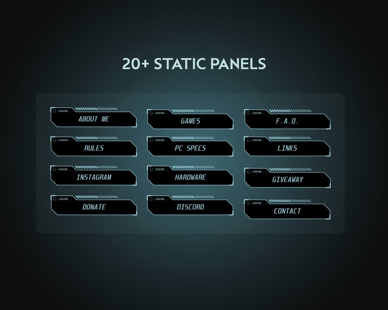 Cyan Cyber Animated Stream Pack Dark Minimal Clean Tech Green Blue ...