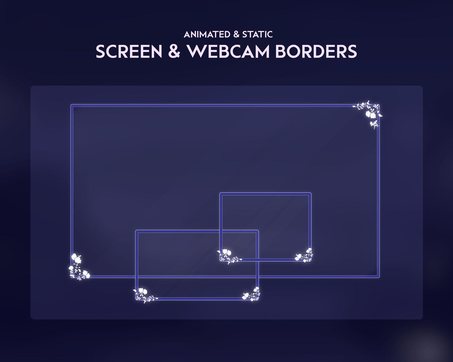 Dreamy Flower Animated Stream Pack | Night Sakura River | Purple Twitch ...