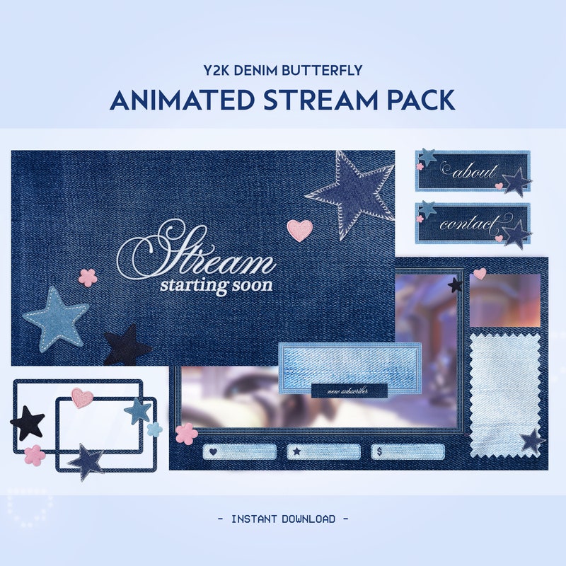 Blue Y2k Overlay - Etsy UK