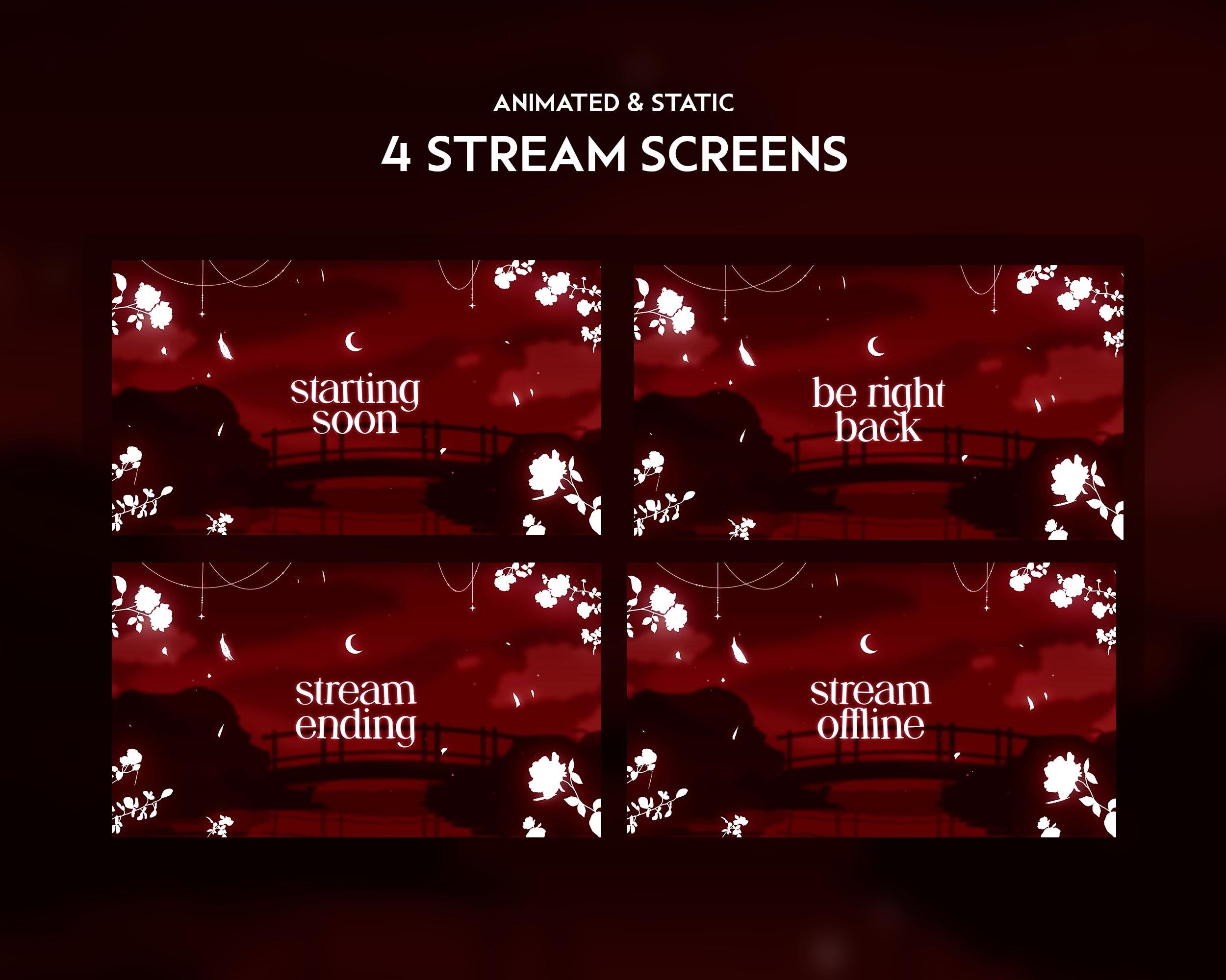 Blood Flowers Animated Stream Pack | Dark Goth Vampire | Japanese ...