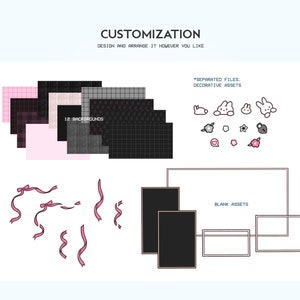 Animated Bunny Y2K Digital Cam Stream Pack | Black Minimal Lofi Cozy ...