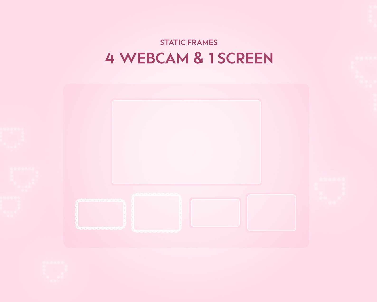 Pink Lace Heart Animated Stream Pack | Cute Coquette Ribbon Twitch ...