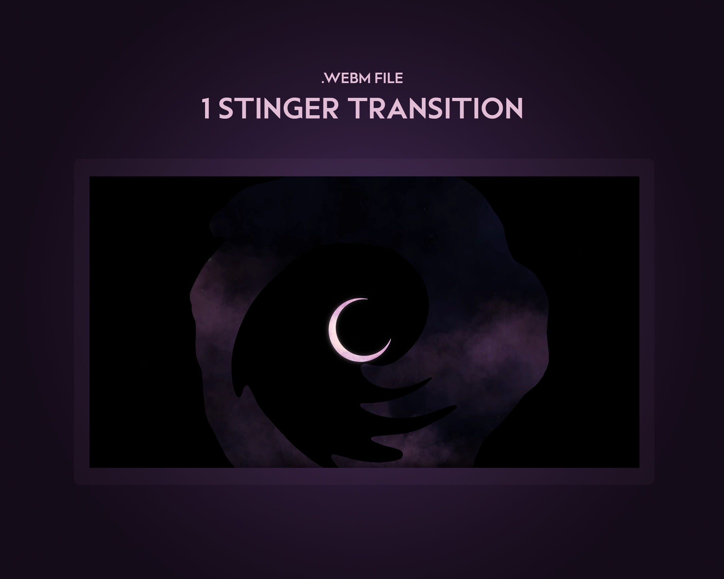 Dark Celestial Moon Animated Stream Pack Night Minimal Dreamy Purple ...