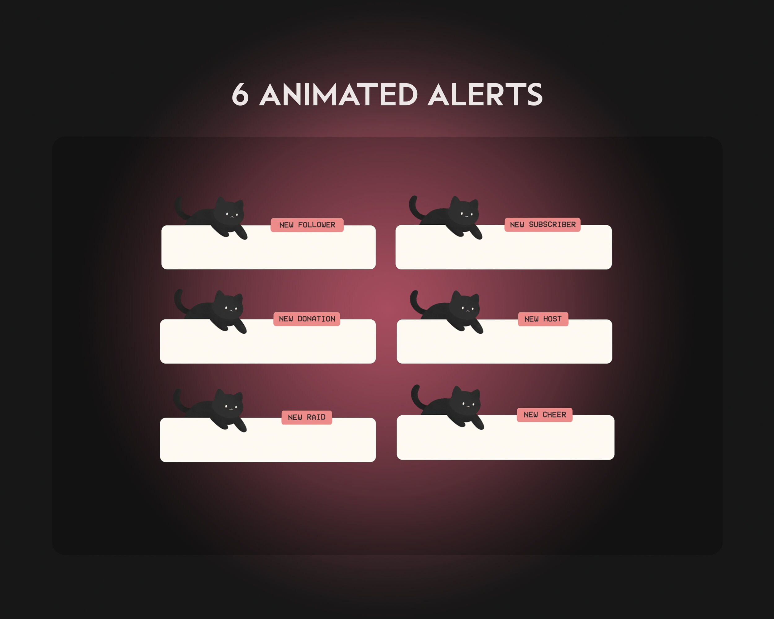 Pink Minimal Cat Desk Animated Stream Pack | Computer Dark Clean ...