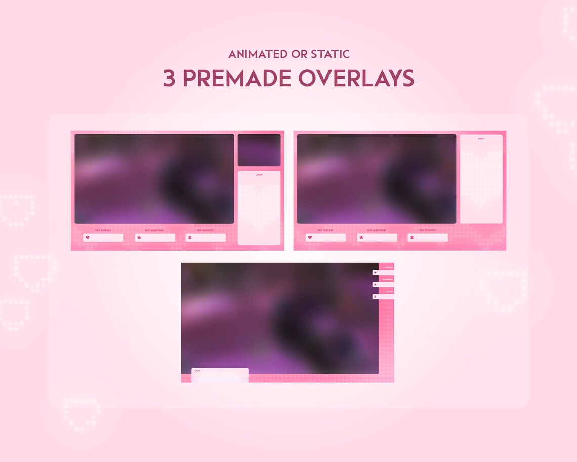 Animated Heart Pixel Stream Pack | Cute Minimalist Clean | Simple ...