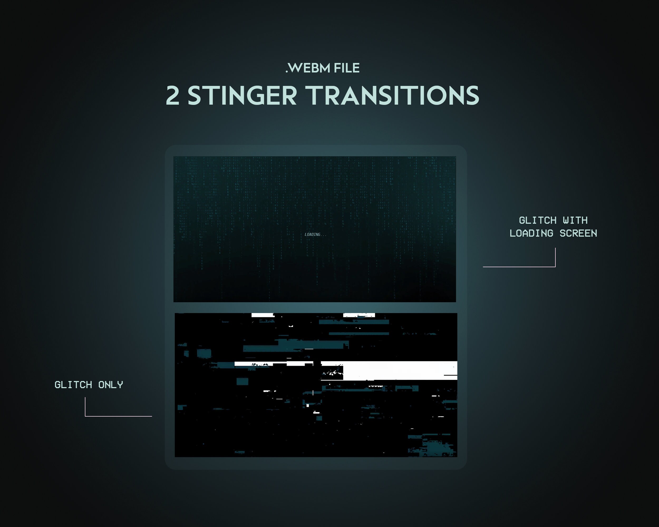 Cyan Cyber Animated Stream Pack Dark Minimal Clean Tech Green Blue ...