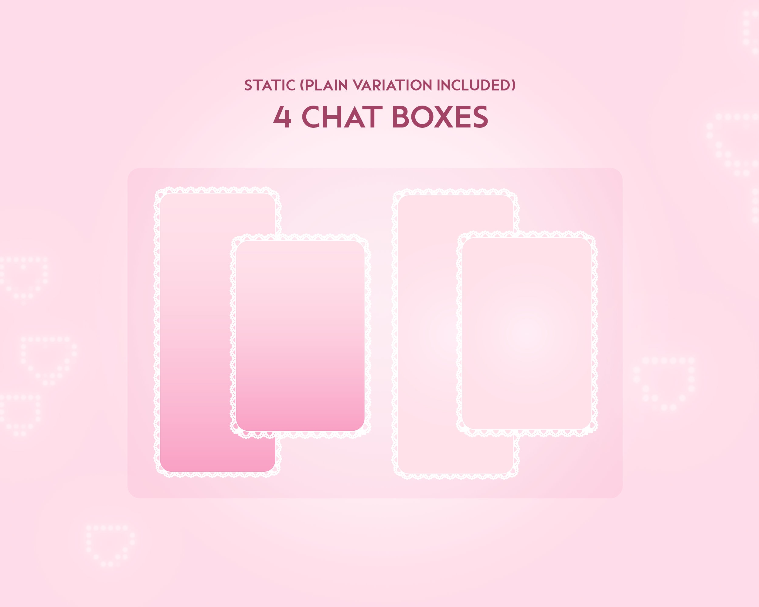 Pink Lace Heart Animated Stream Pack | Cute Coquette Ribbon Twitch ...