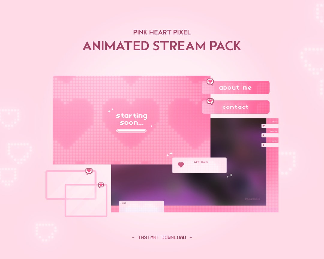 Animated Heart Pixel Stream Pack | Cute Minimalist Clean | Simple ...