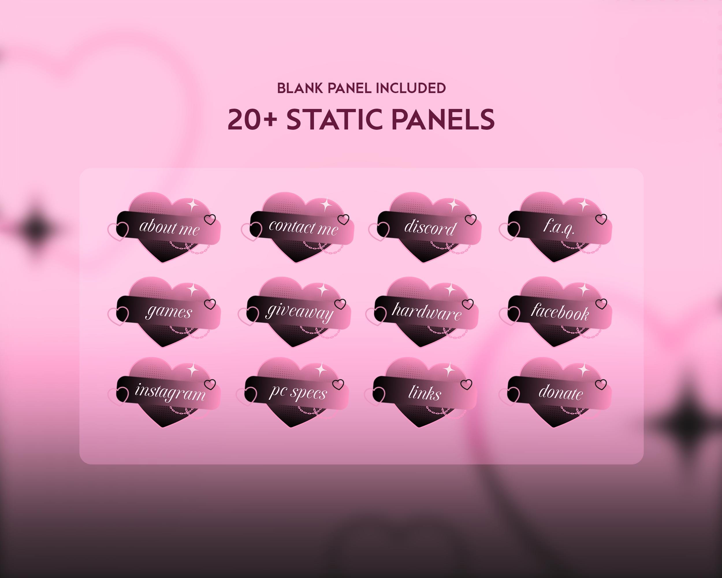 Heart Glitch Animated Stream Pack | Cyber Punk Grunge | Dark Pink ...