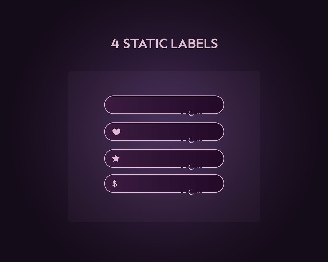 Dark Celestial Moon Animated Stream Pack | Night Minimal Dreamy ...