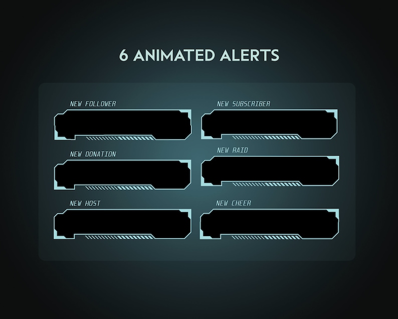 Cyan Cyber Animated Stream Pack Dark Minimal Clean Tech Green Blue ...