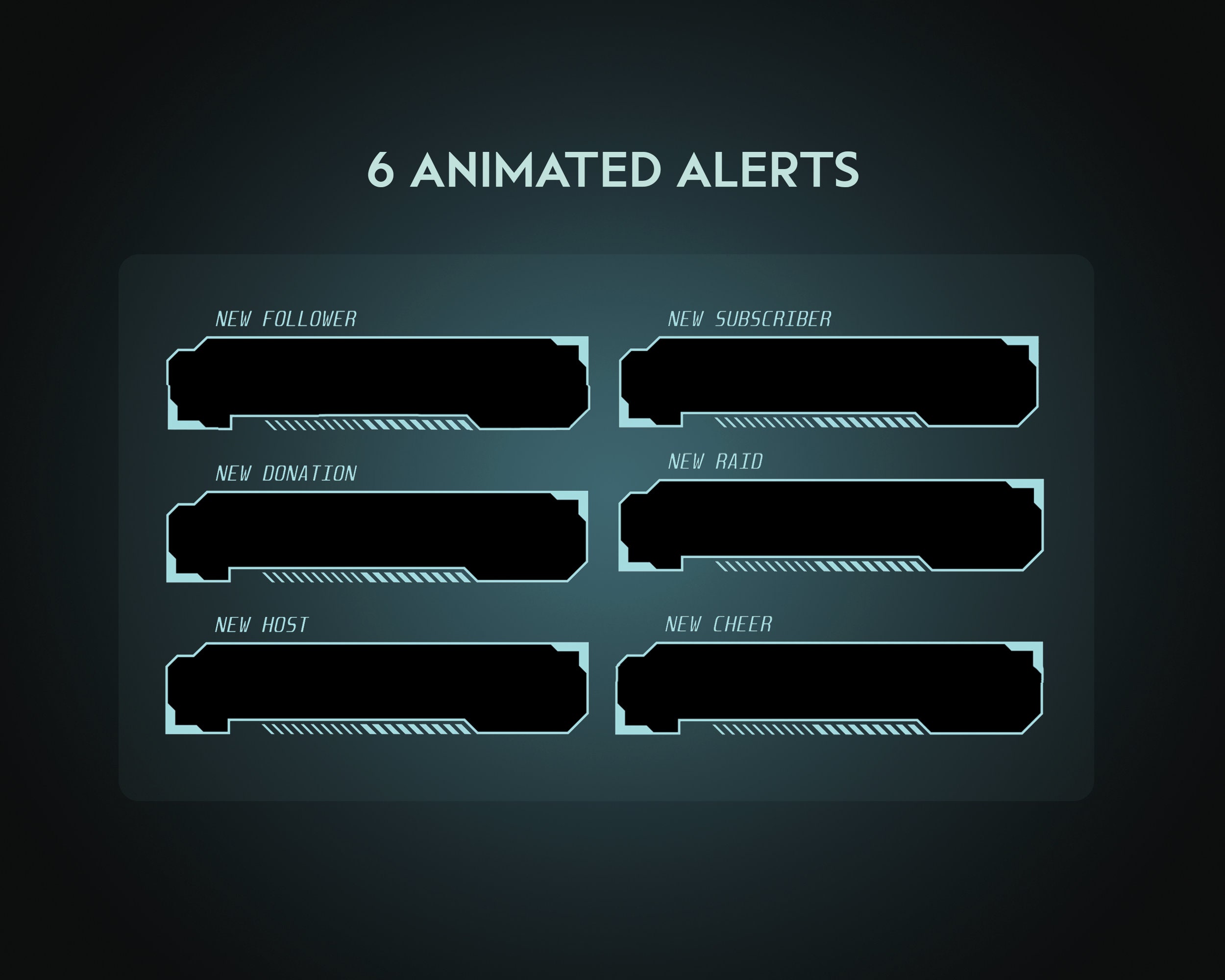 Cyan Cyber Animated Stream Pack | Dark Minimal Clean Tech | Green Blue ...