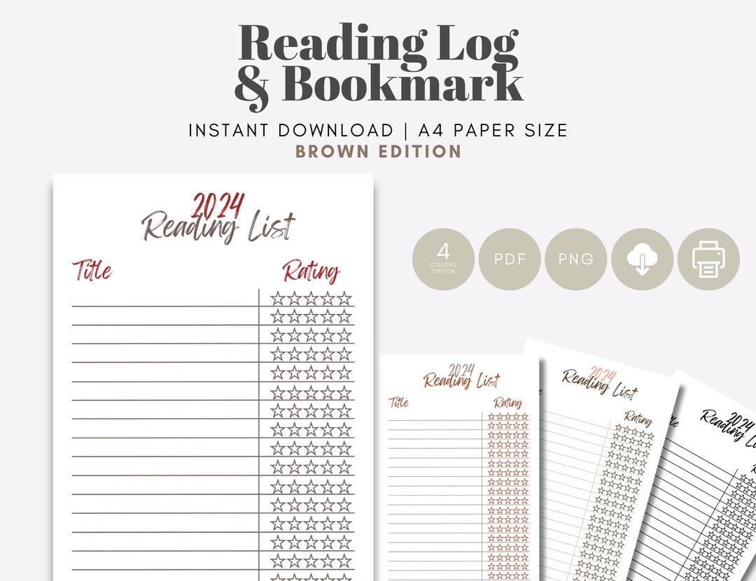 Registro de lectura imprimible, Lista de lectura de marcadores ...