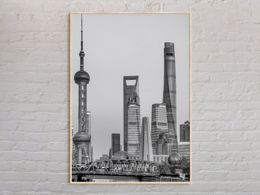 Black and White, Shanghai Print, Shanghai Wall Art, Shanghai Poster ...