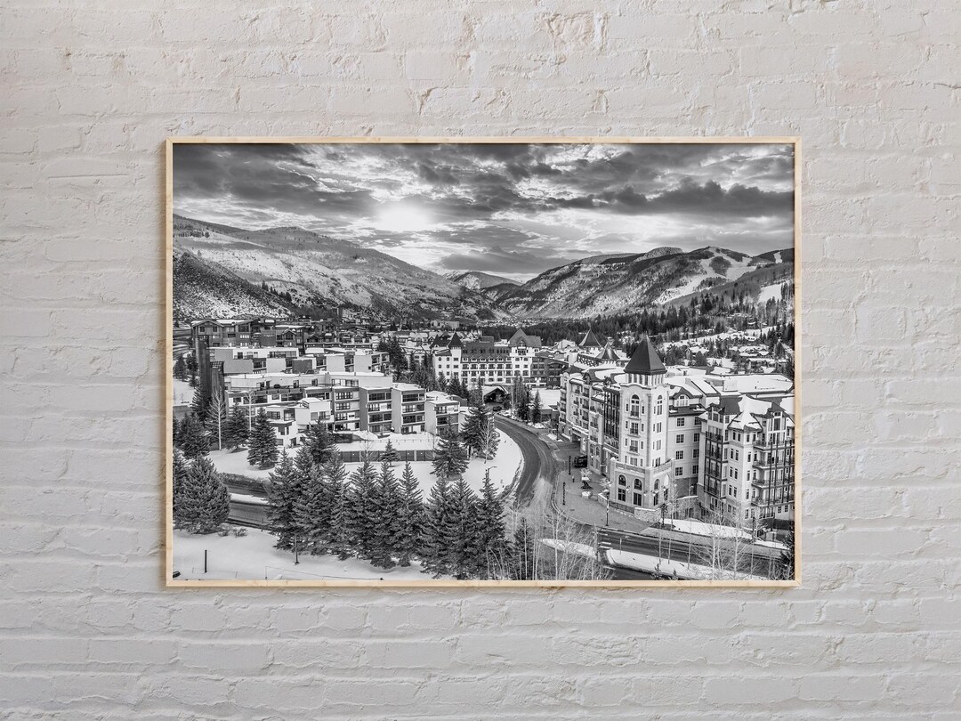 Black and White, Vail Print, Vail Wall Art, Vail Poster, Vail Photo ...