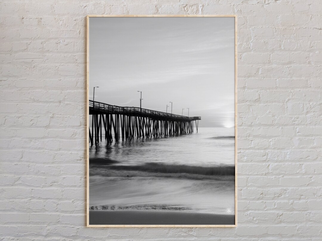 Black and White, Virginia Beach Print, Virginia Beach Wall Art ...