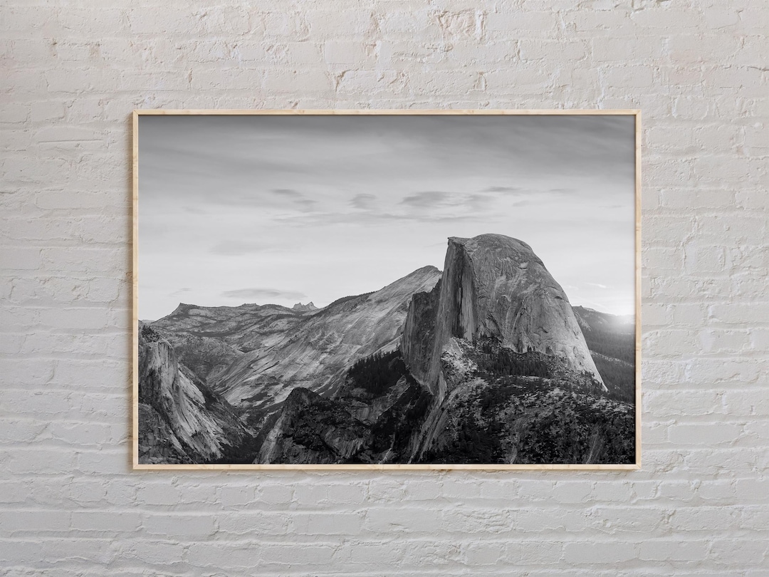 Black and White, Half Dome Print, Half Dome Wall Art, Half Dome Poster ...