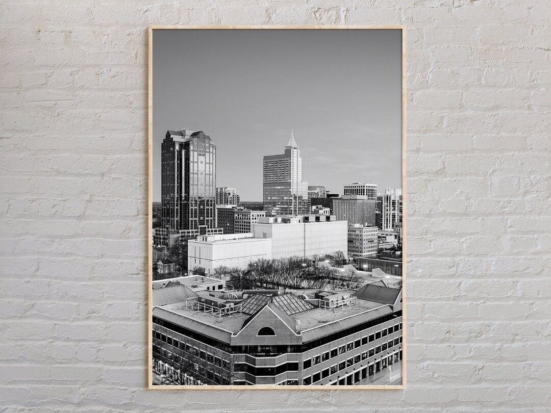 Black and White, Raleigh Print, Raleigh Wall Art, Raleigh Poster ...