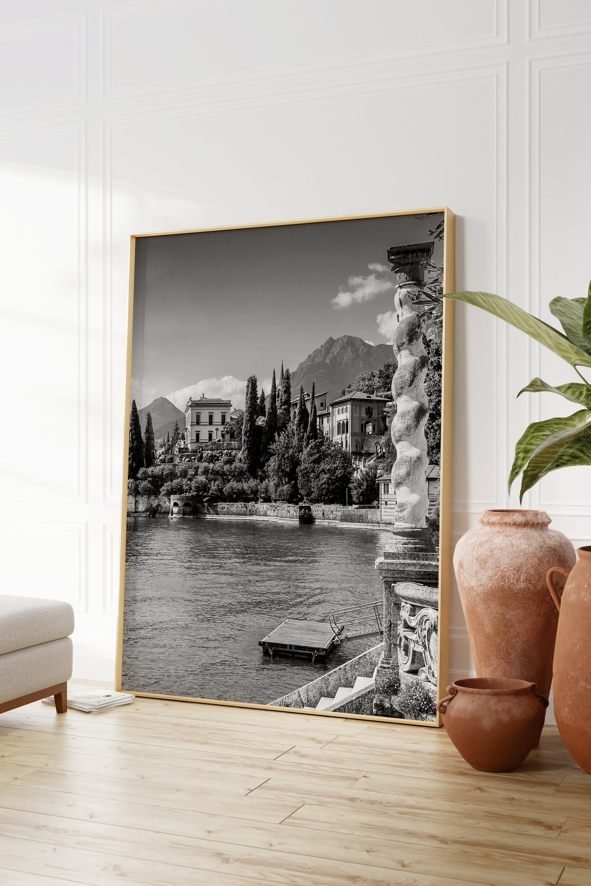 Black and White, Lake Como Print, Lake Como Wall Art, Lake Como Poster ...