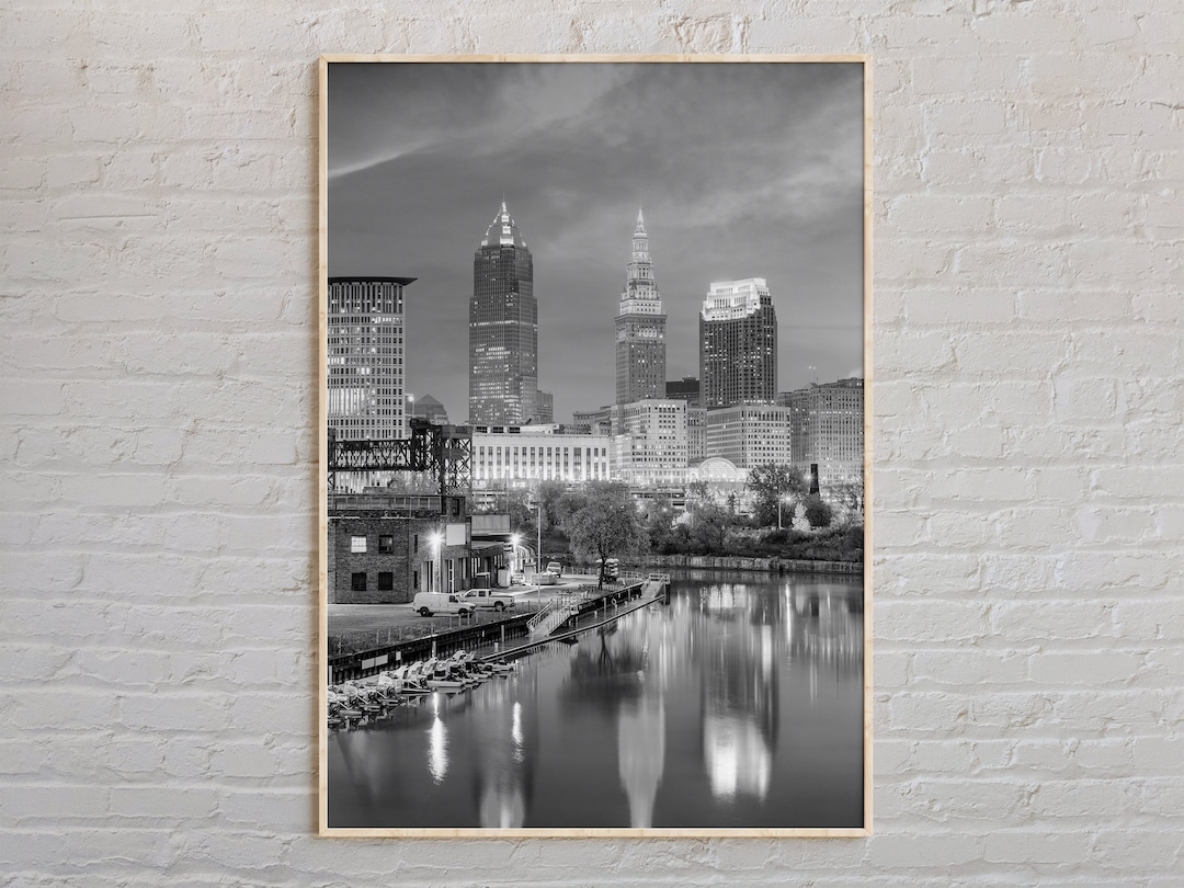 Black and White, Cleveland Print, Cleveland Wall Art, Cleveland Poster ...
