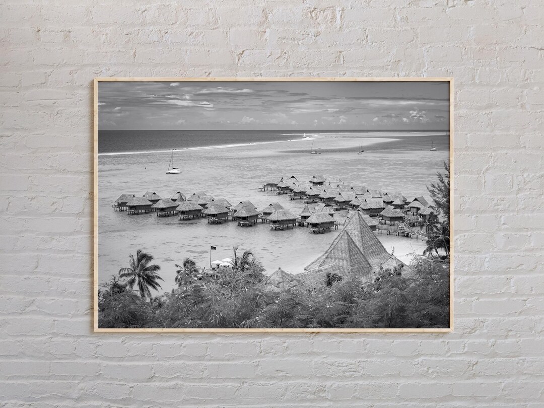 Black and White, French Polynesia Print, French Polynesia Wall Art ...