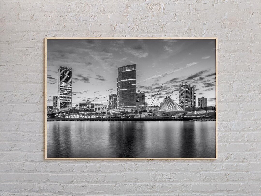 Black and White, Milwaukee Print, Milwaukee Wall Art, Milwaukee Poster ...