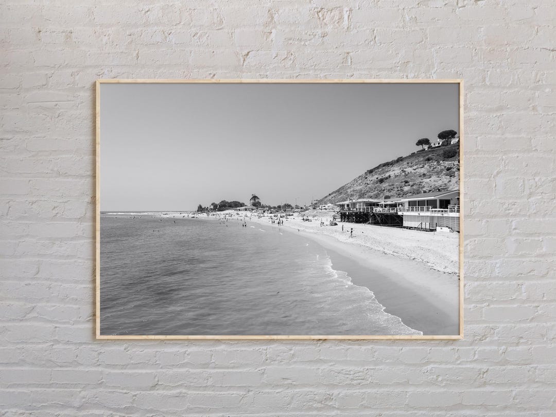 Black and White, Malibu Print, Malibu Wall Art, Malibu Poster, Malibu ...