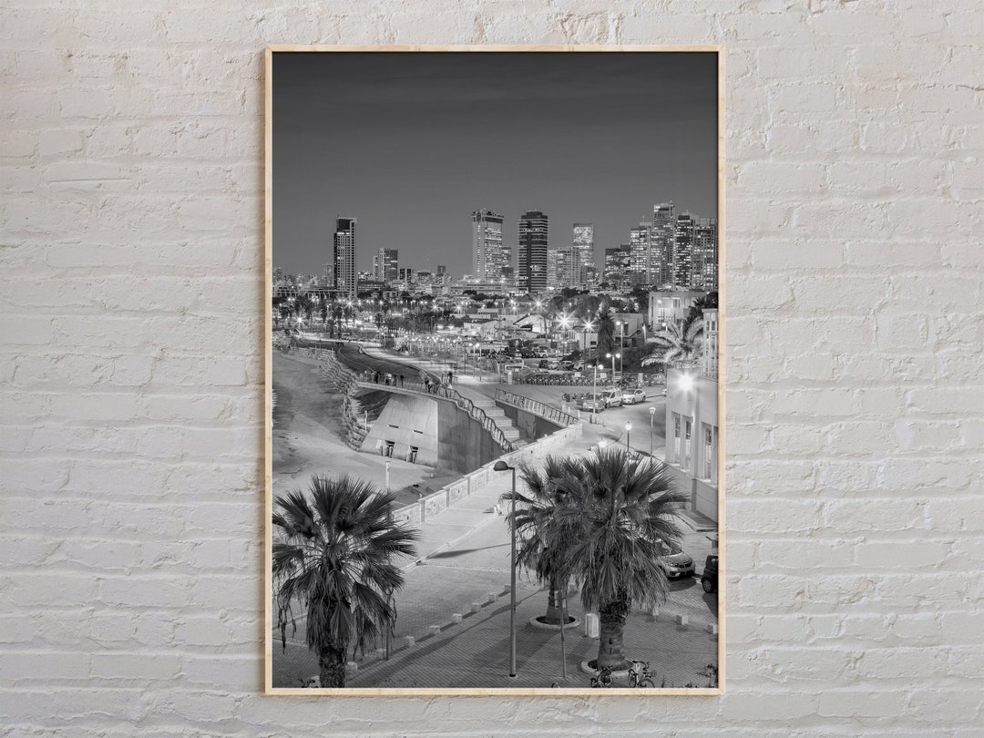 Black and White, Tel Aviv Print, Tel Aviv Wall Art, Tel Aviv Poster ...
