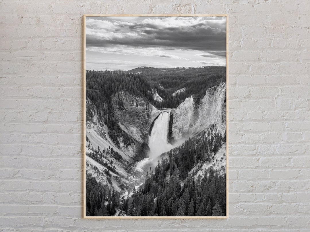 Black and White, Yellowstone National Park Print, Yellowstone Wall Art ...