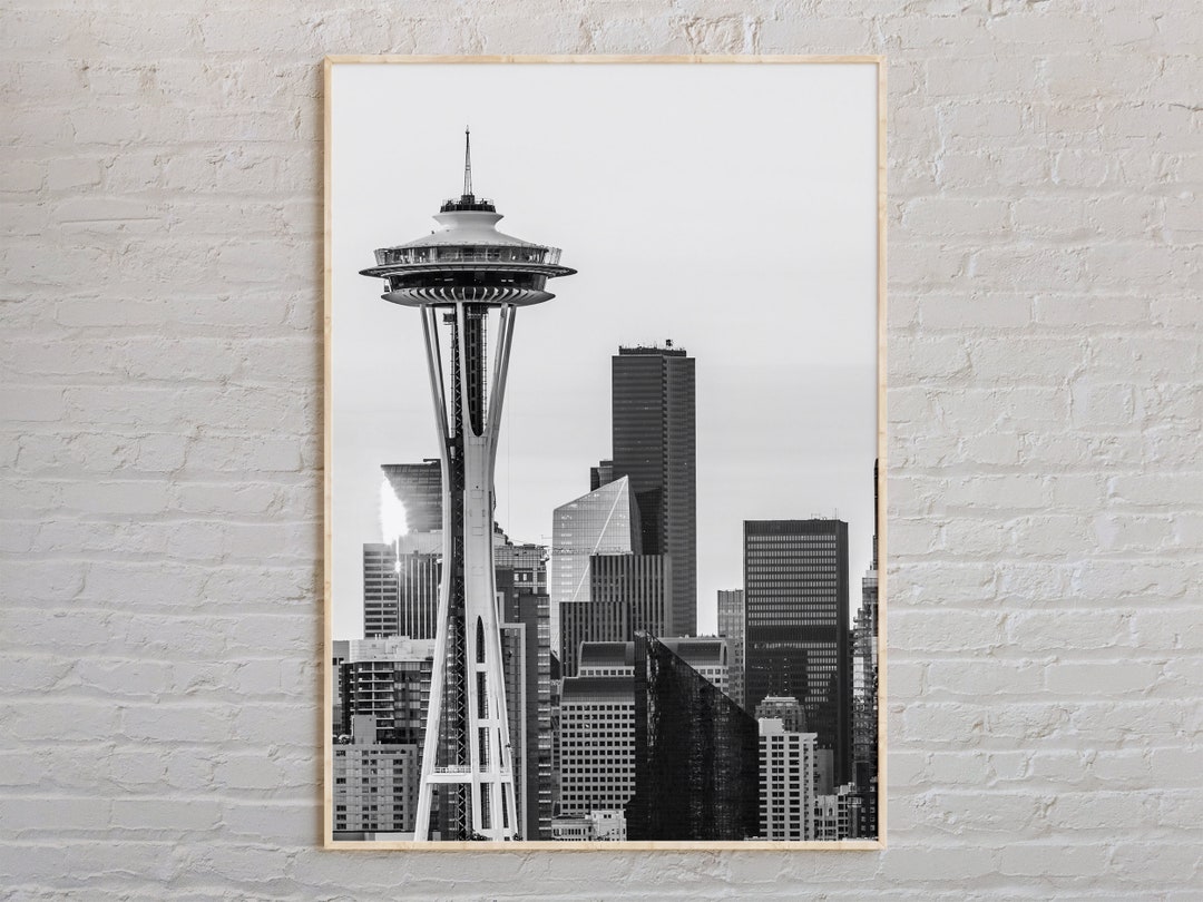 Black and White, Seattle Print, Seattle Wall Art, Seattle Poster ...