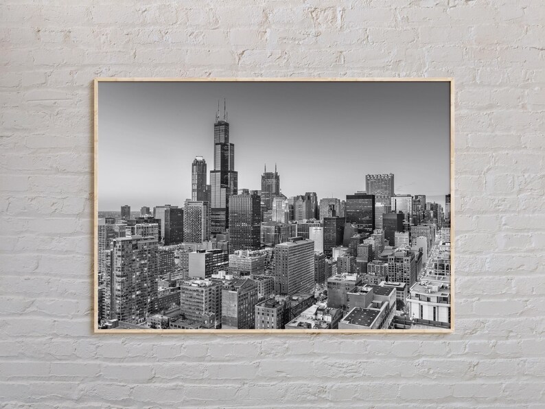 Black and White, Chicago Print, Chicago Wall Art, Chicago Poster ...