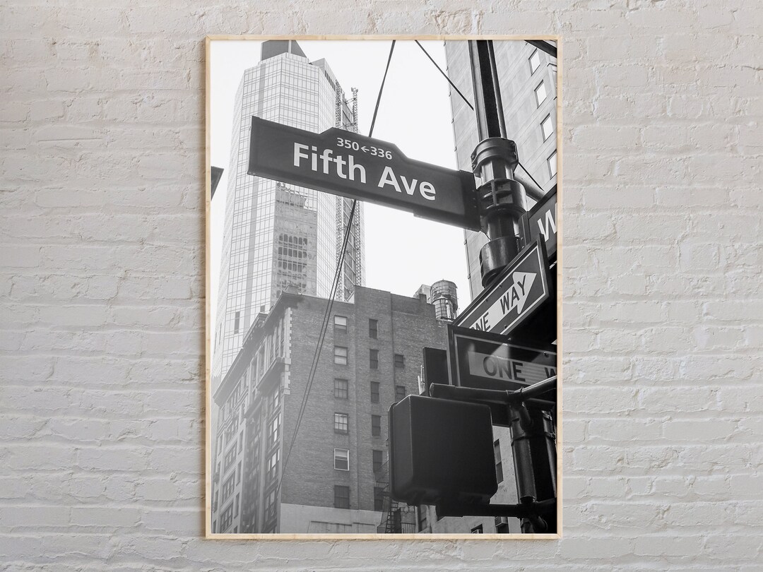 Black and White, Fifth Avenue Print, Fifth Avenue Wall Art, Fifth ...