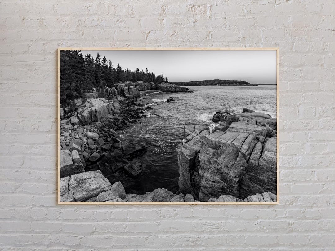 Black and White, Acadia Print, Acadia Wall Art, Acadia Poster, Acadia ...