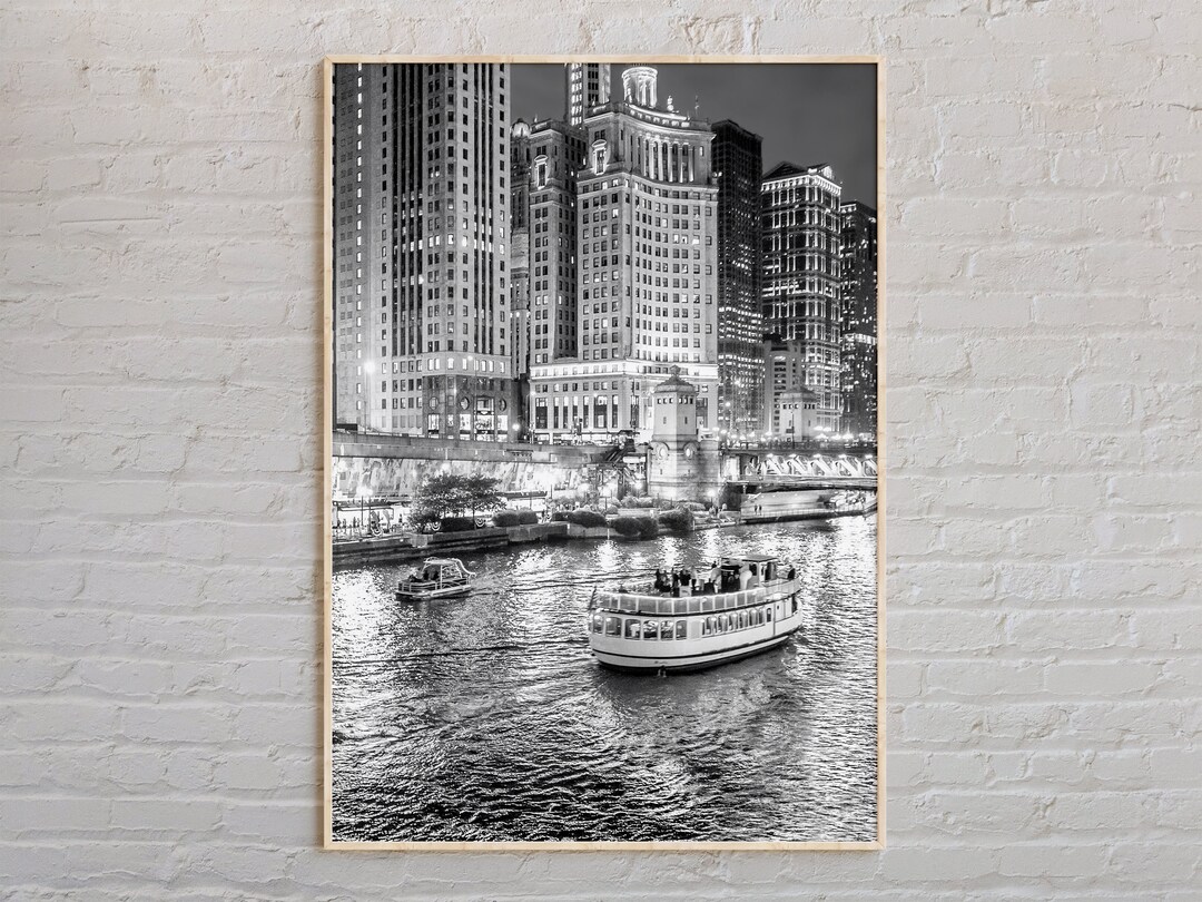 Black and White, Chicago Print, Chicago Wall Art, Chicago Poster ...