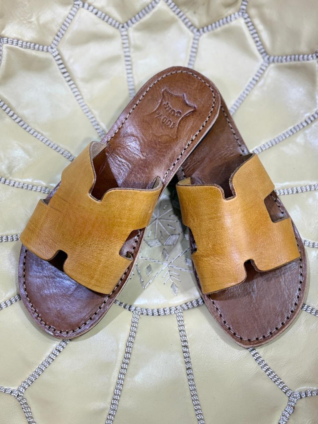Handmade Moroccan Leather Sandals – Natural Leather With Orthopedic ...