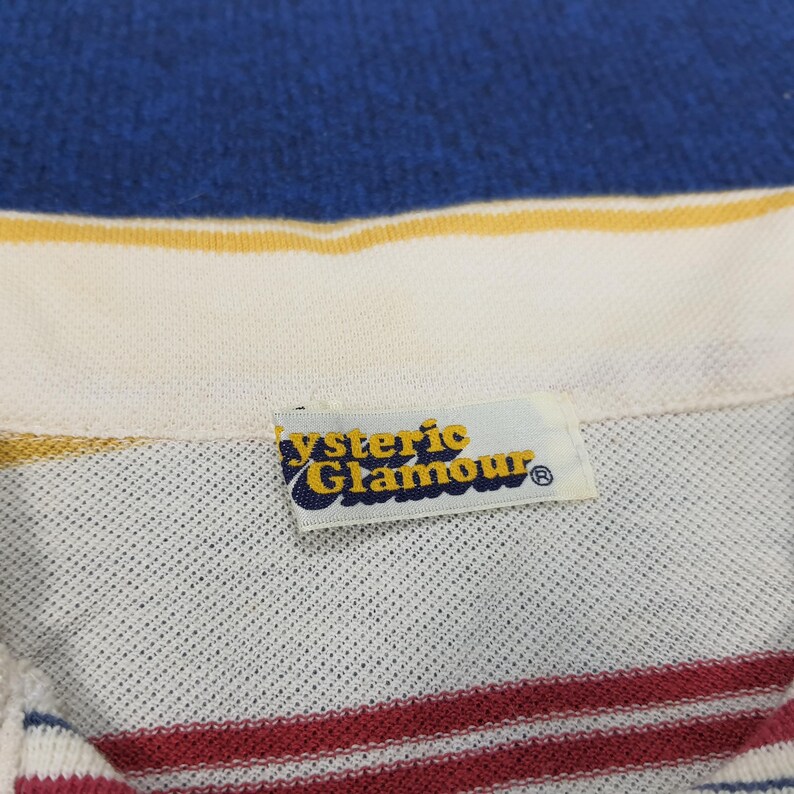 Vintage Hysteric Glamour Striped Custom Logo Polo Shirt - Etsy
