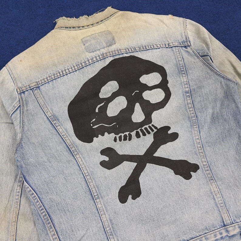 Vintage Levi's Custom Skull Logo Denim Jacket - Etsy