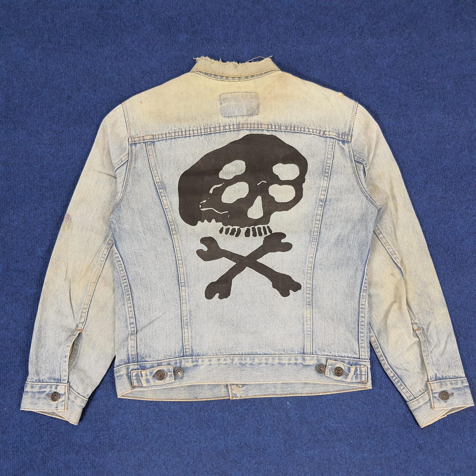 Vintage Levi's Custom Skull Logo Denim Jacket - Etsy