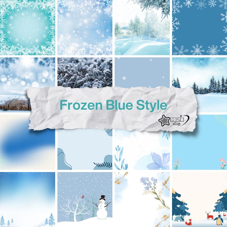 Frozen Blue Digital Paper Pack (JPEG) - Etsy