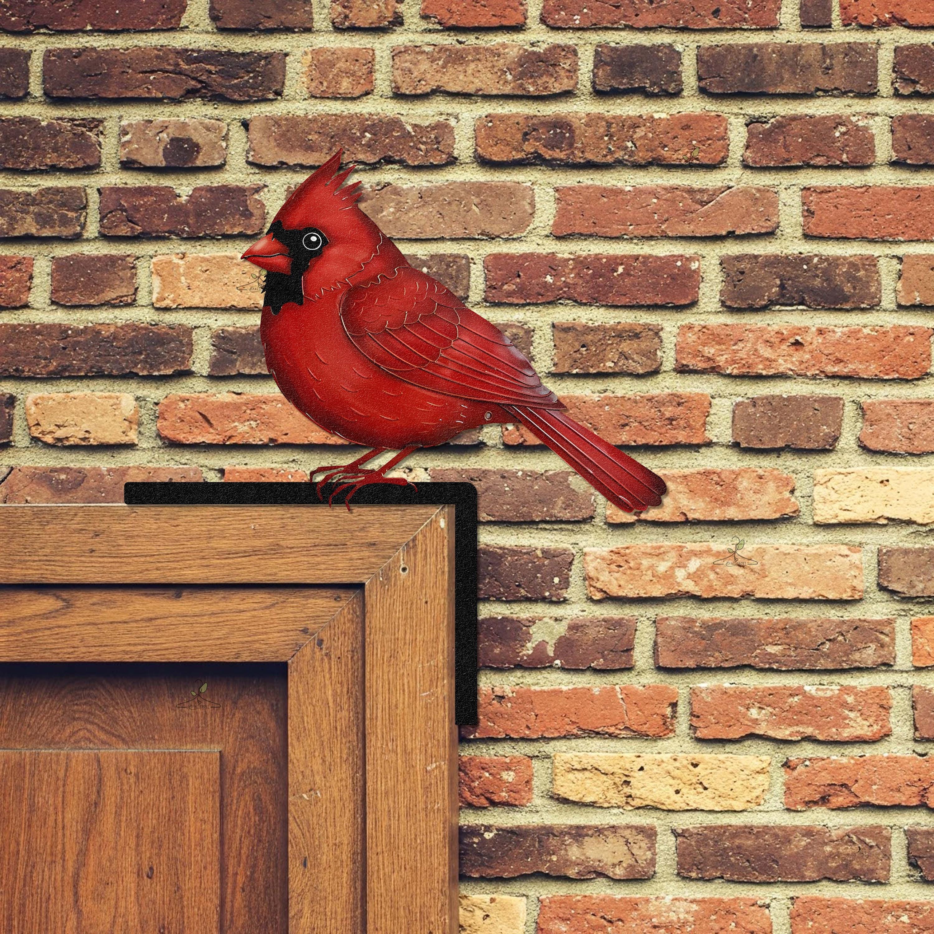 Cardinal Wooden Door Corner Sign, Door Sitter, Red Cardinal Memorial ...